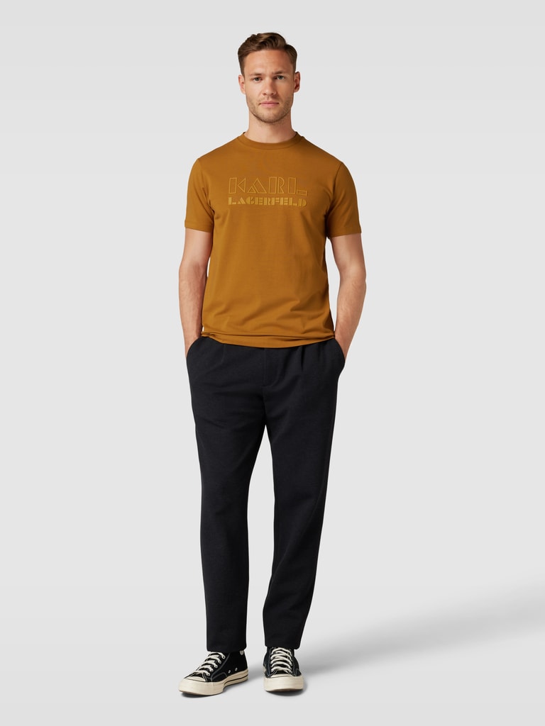 Karl Lagerfeld T-Shirt mit Label-Print (cognac) online kaufen