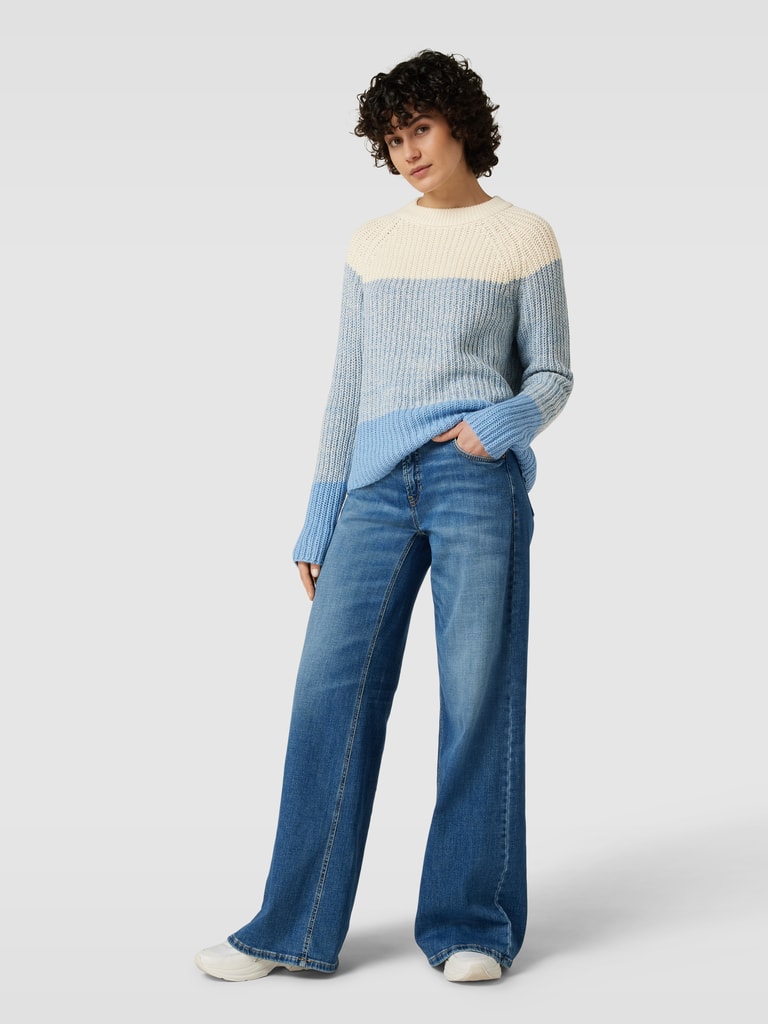 Soyaconcept Strickpullover mit Blockstreifen Modell 'Remone' (hellblau) online kaufen