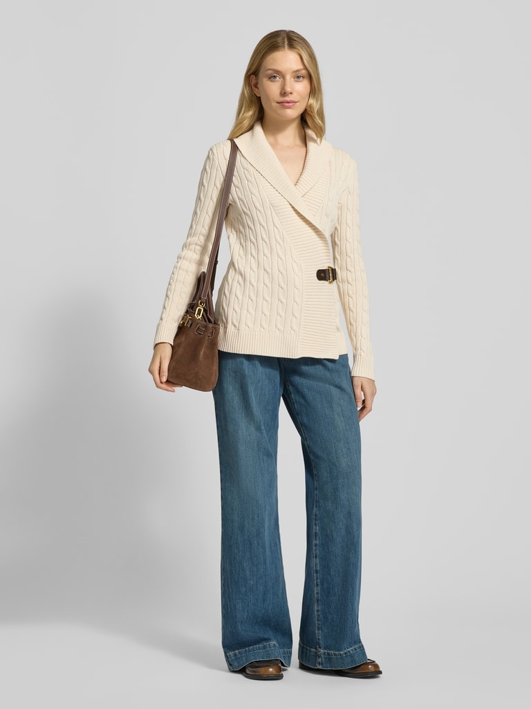 Lauren Ralph Lauren Strickjacke mit Zopfmuster Modell 'DONATO' (beige ...