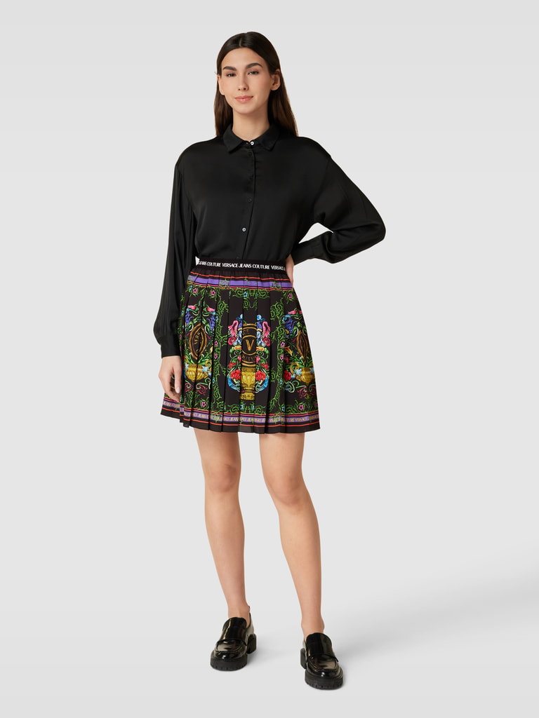 Versace Jeans Couture Faltenrock mit elastischem Logo-Bund (black ...