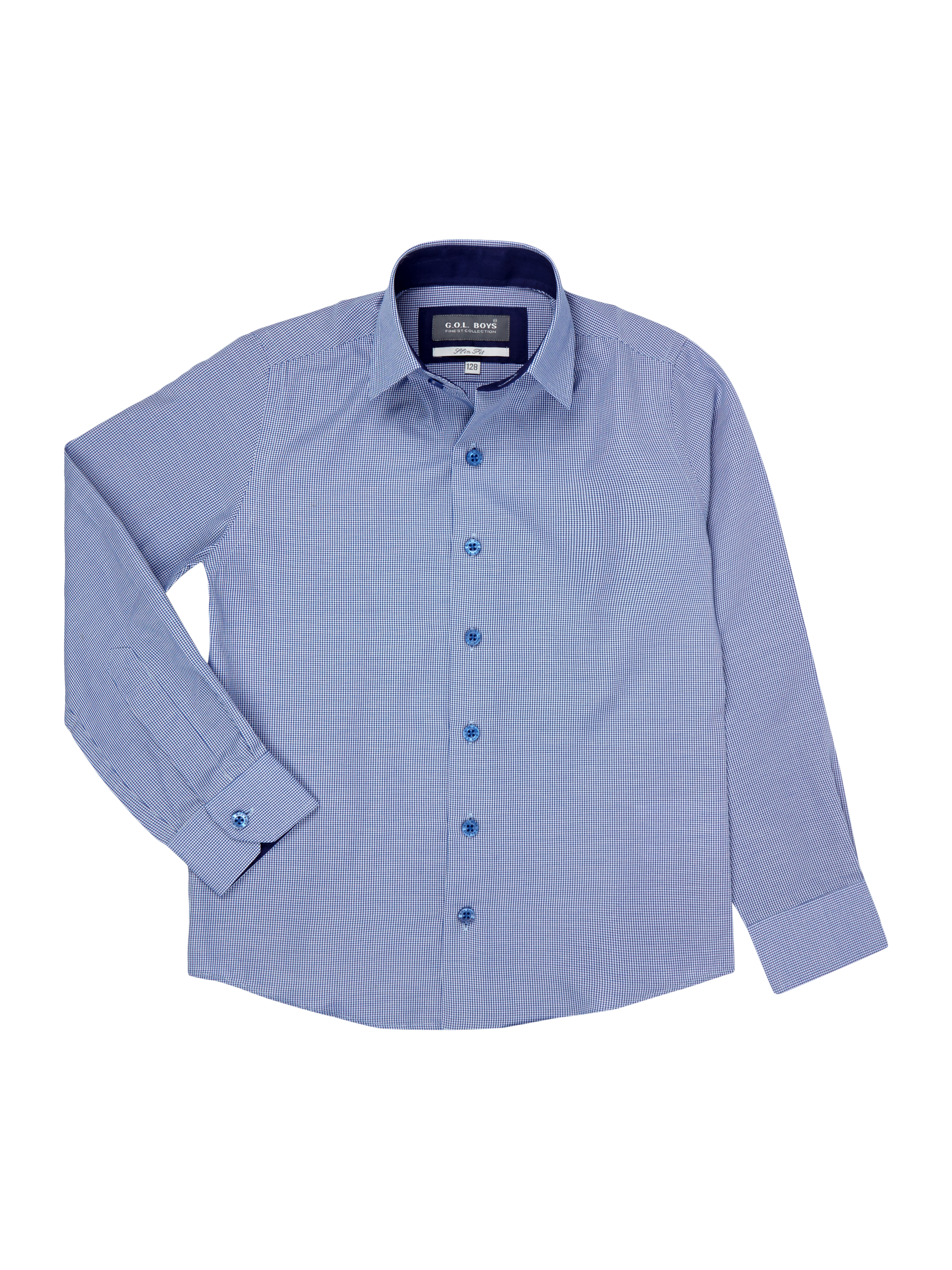 G.O.L. Slim Fit Hemd mit Webmuster (blau) online kaufen