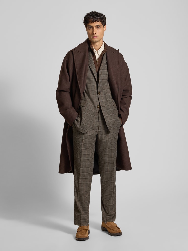 Christian Berg Men Regular Fit Stoffhose mit Bügelfalten (mittelbraun ...