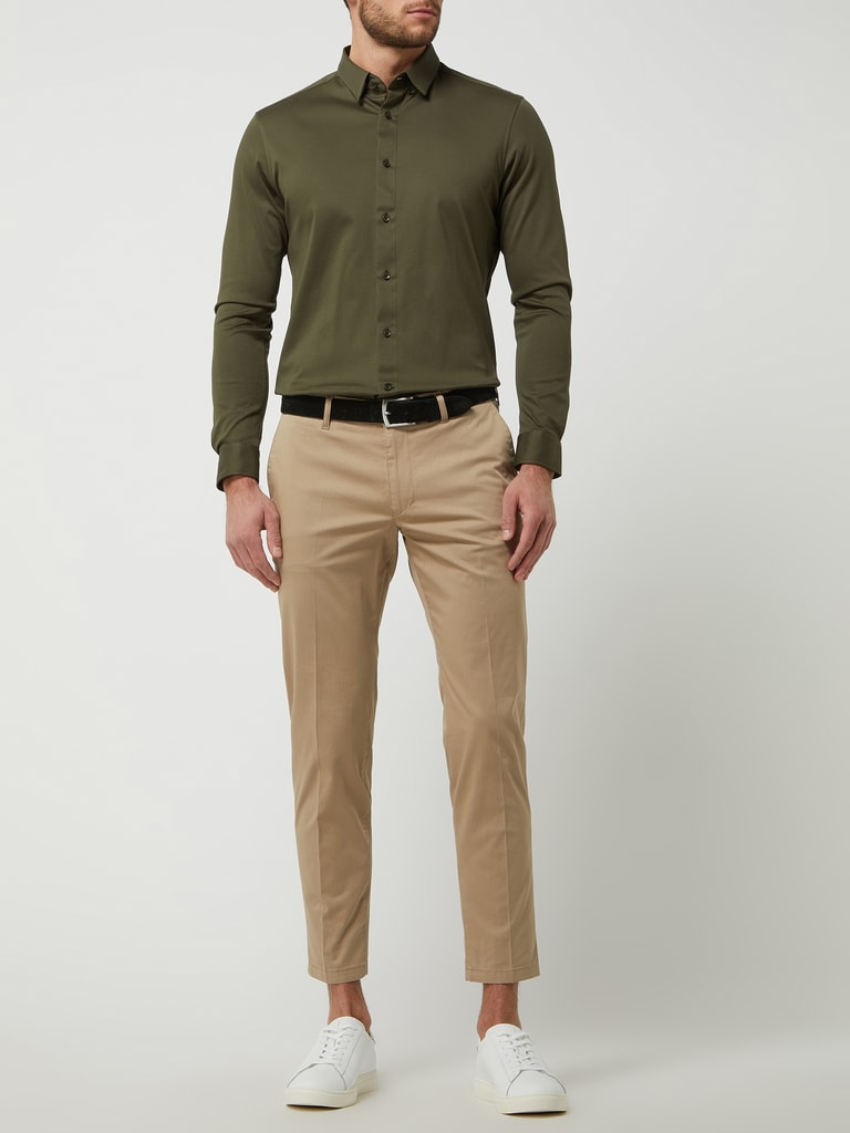 MOS MOSH Slim fit 2-knoops colbert met stretch, model 'Blair' in olijfgroen online kopen | P&C