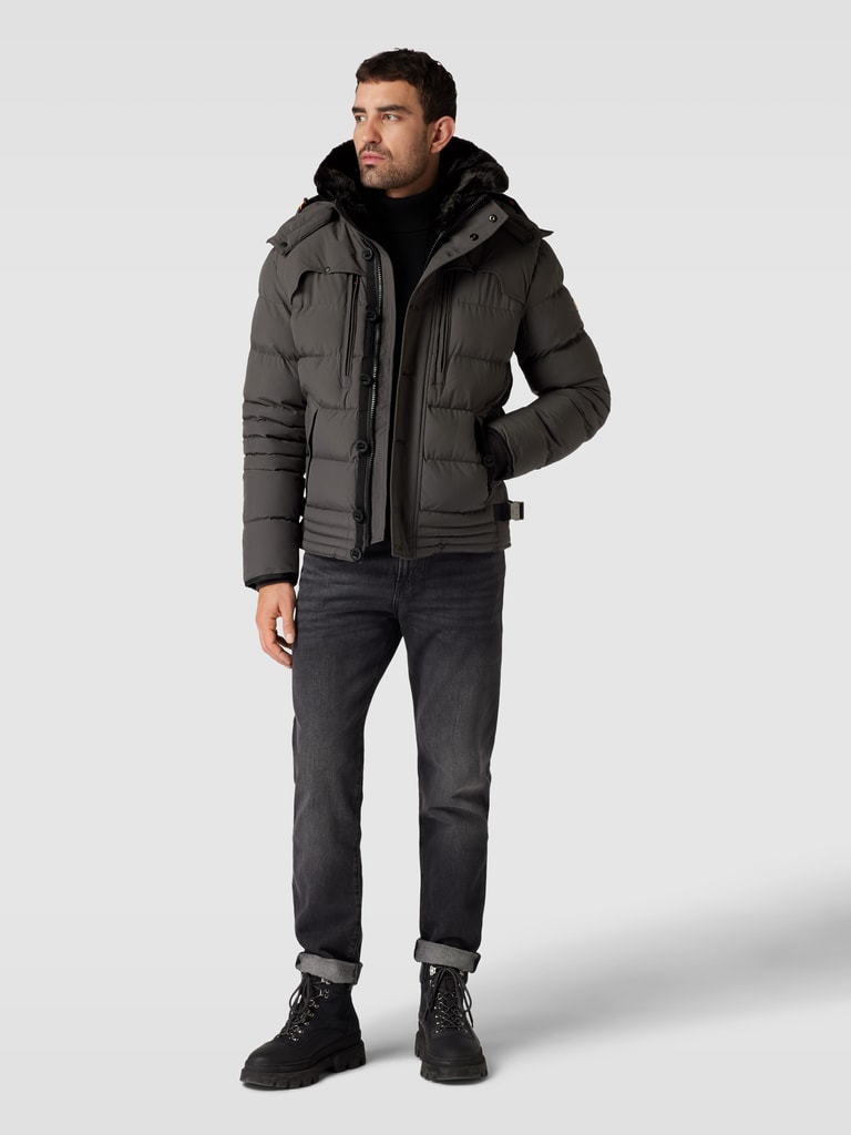 Wellensteyn Gewatteerd jack met labeldetails in lichtgrijs online kopen | P&C