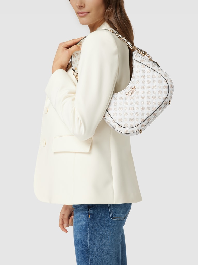 Kup online Guess Torba hobo z detalem z logo model ‘ABEY’ (biały)