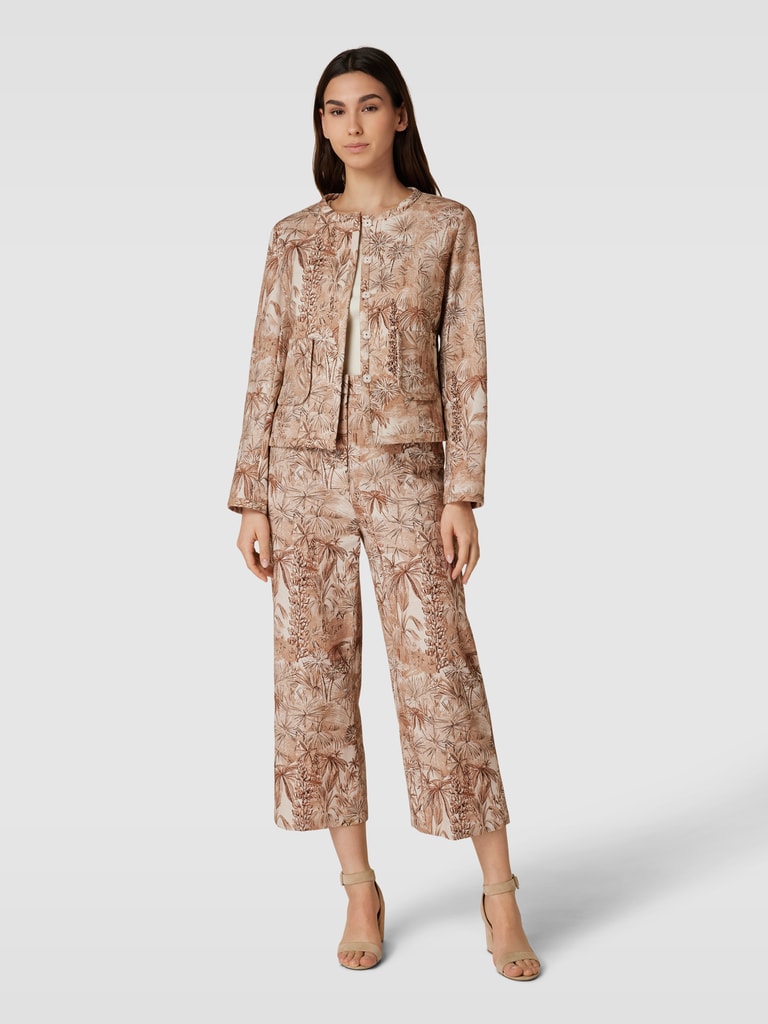 Max Mara Studio Blazer met all-over motief, model 'TIBET' in cognac ...
