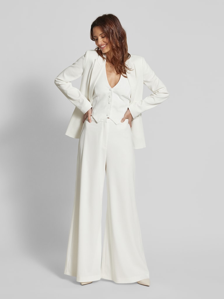 Swing Wide leg stoffen broek met verborgen sluiting in offwhite online ...