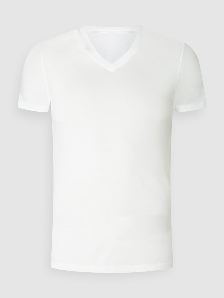 HOM T-Shirt mit V-Ausschnitt (weiss) online kaufen