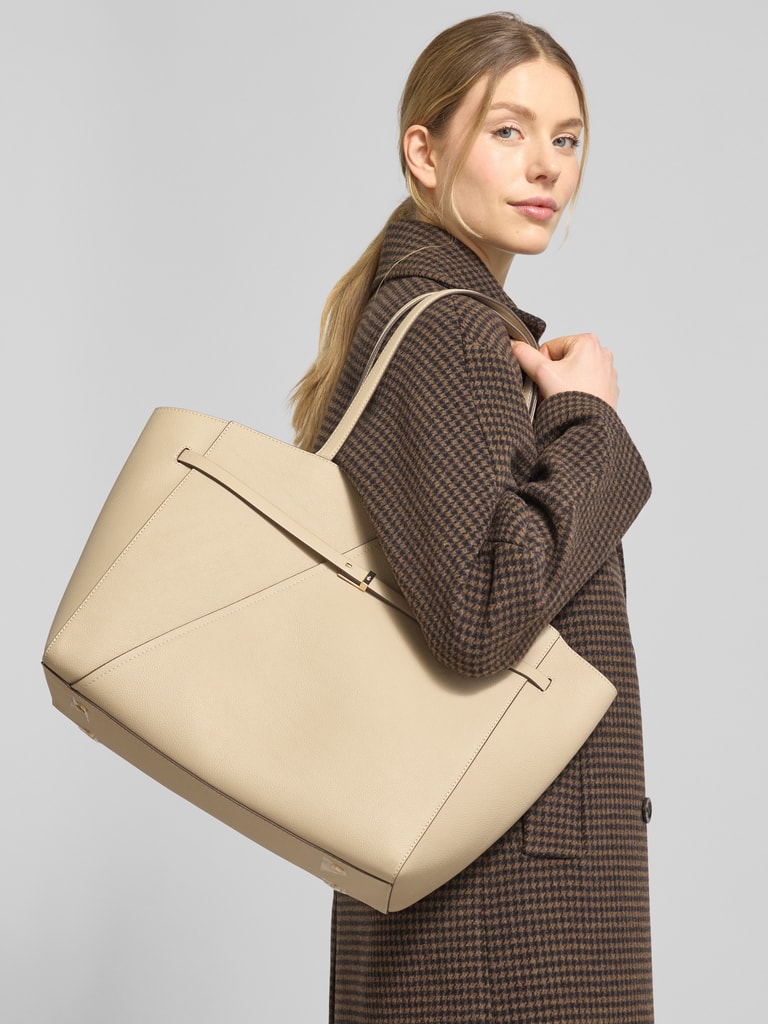 BOSS Shopper aus echtem Rindsleder Modell 'BOSS REVERS SM TOTE' (beige ...