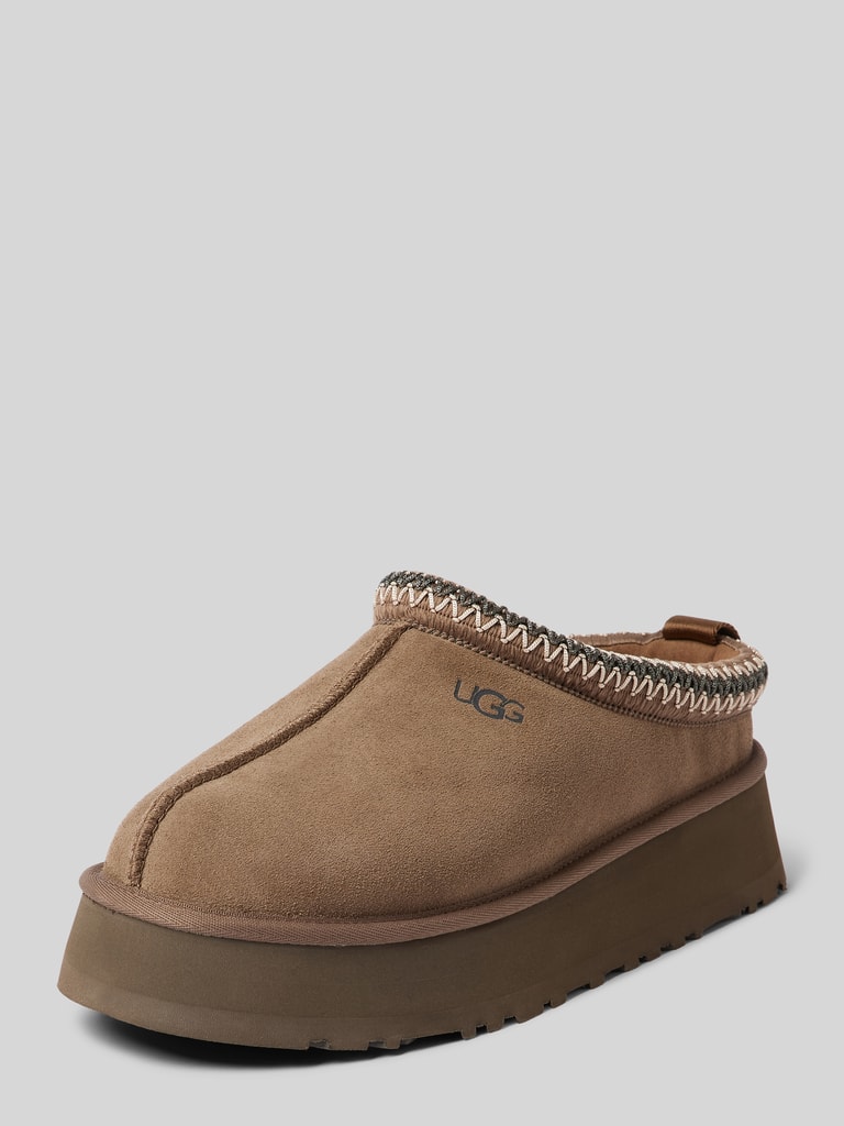 UGG Lederslides mit Label-Print Modell 'TAZZ' (hellbraun) online kaufen
