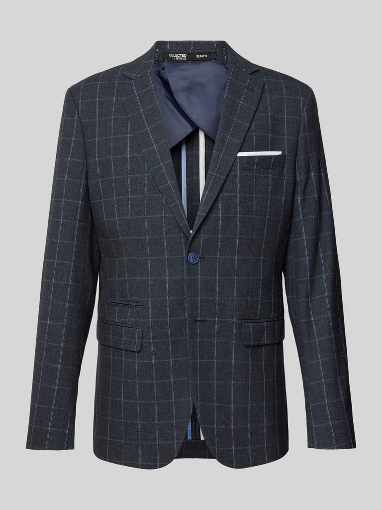 Selected Homme Slim Fit Sakko mit Gitterkaro Modell 'OASIS' (marine ...