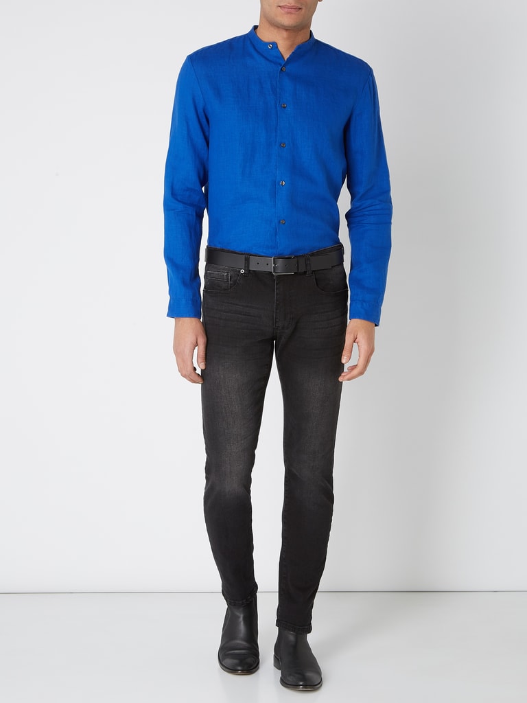 HUGO Regular Fit Leinenhemd Modell 'Eddison' (blau) online kaufen