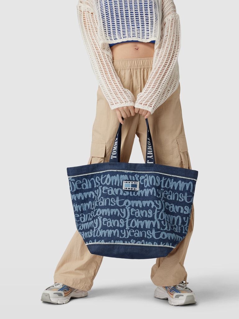 Tommy Jeans Shopper met logostitching, model 'HERITAGE' in jeansblauw online kopen | P&C