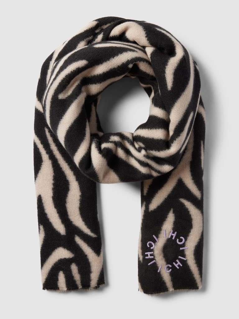 ICHI Schal mit Struktur-Muster Modell 'ARONDA' (black) online kaufen