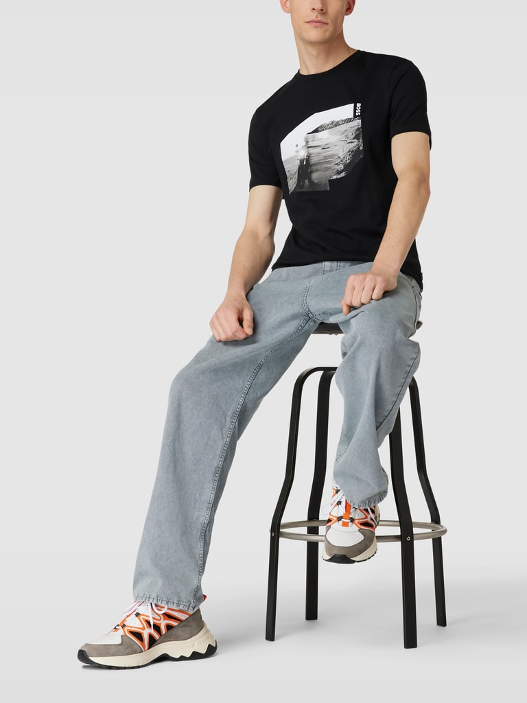 BOSS Orange T-Shirt mit Motiv-Print Modell 'Teglow' (black) online kaufen