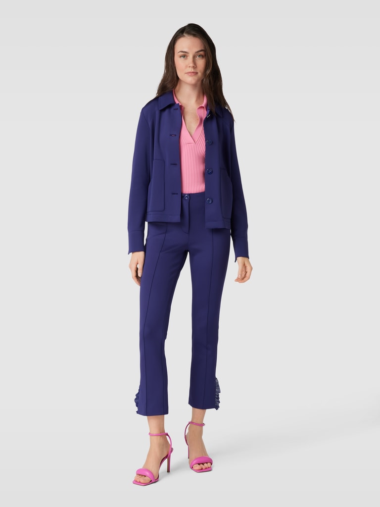 Marc Cain Slim Fit Stoffhose mit fixierten Bügelfalten (lila) online kaufen