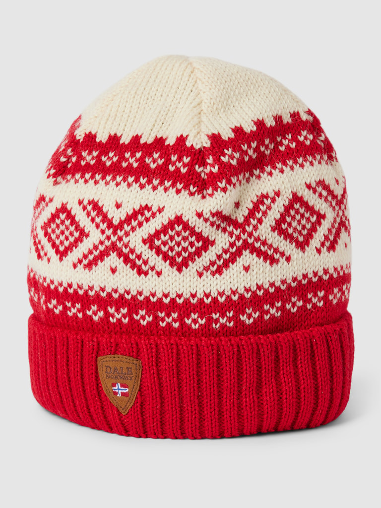 Dale of Norway Beanie met all-over motief, model 'CORTINA' in rood ...
