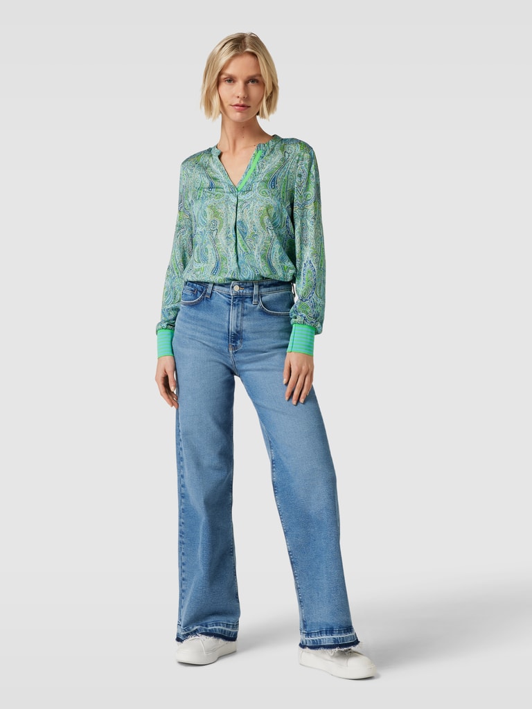 Emily Van den Bergh Bluse mit Allover-Paisley-Muster (helltuerkis ...