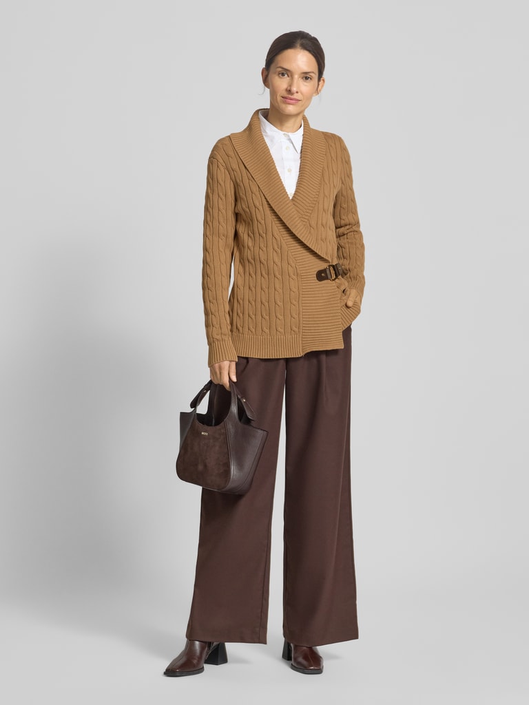 Lauren Ralph Lauren Strickjacke mit Zopfmuster Modell 'DONATO' (camel ...