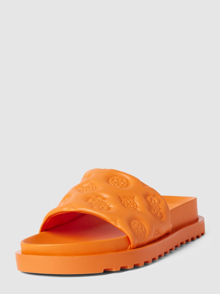 Guess Slides mit Label-Print Modell 'FABETZA' (orange) online kaufen