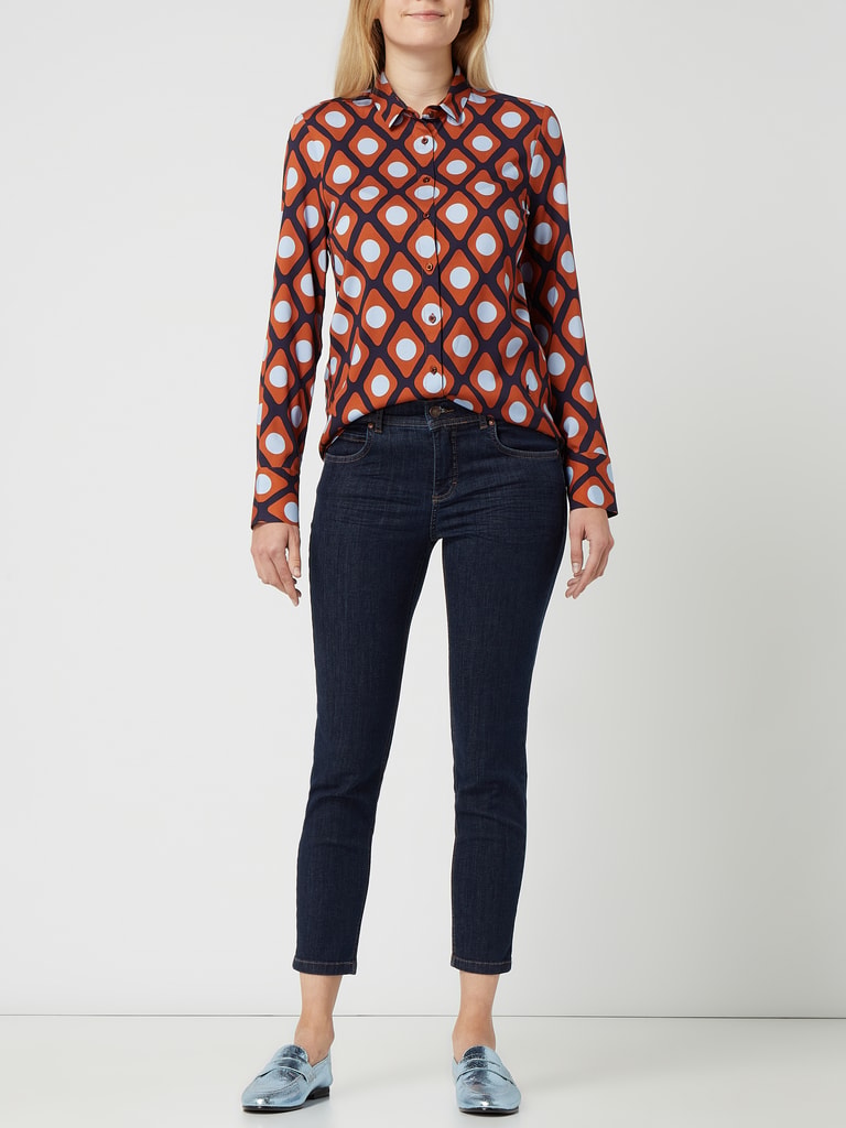 Emily Van den Bergh Hemdbluse mit grafischem Muster (camel) online kaufen