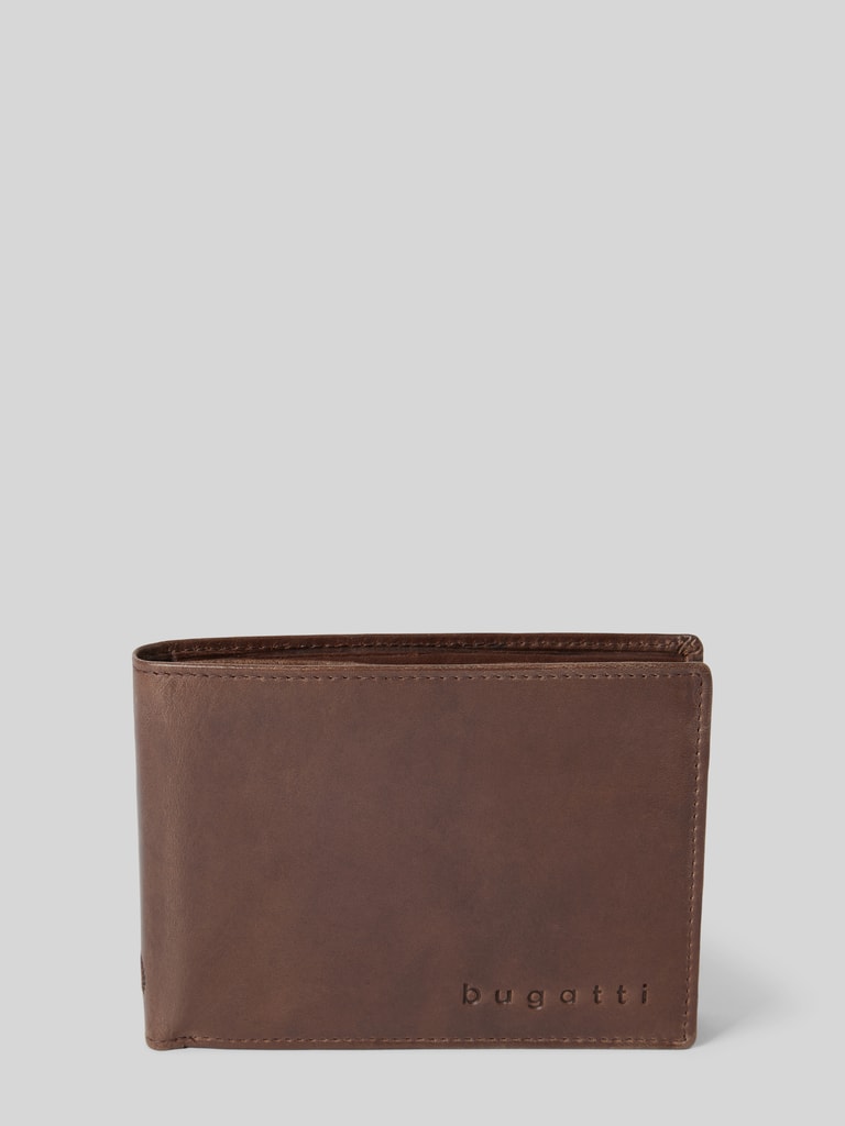 bugatti Lederportemonnaie mit Label-Details Modell 'Volo' (mittelbraun ...