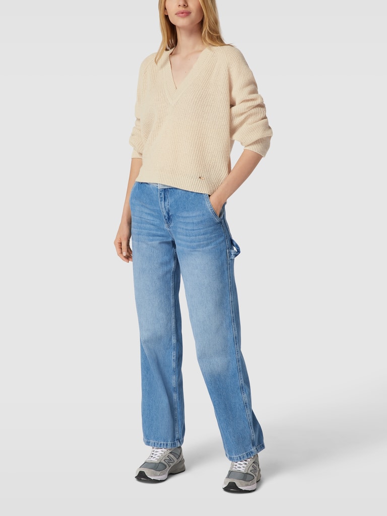 CINQUE Strickpullover mit V-Ausschnitt Modell 'CIALANA' (sand) online kaufen