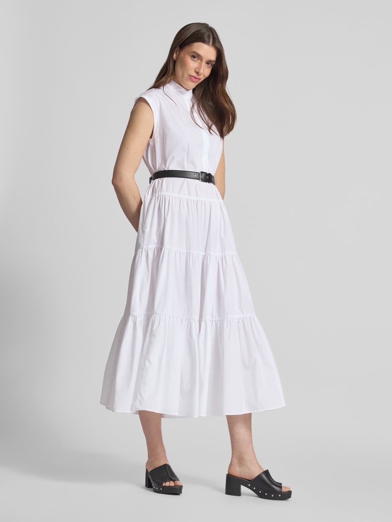 Max Mara Studio Maxikleid mit Stehkragen Modell 'BAIRO' (weiss) online kaufen