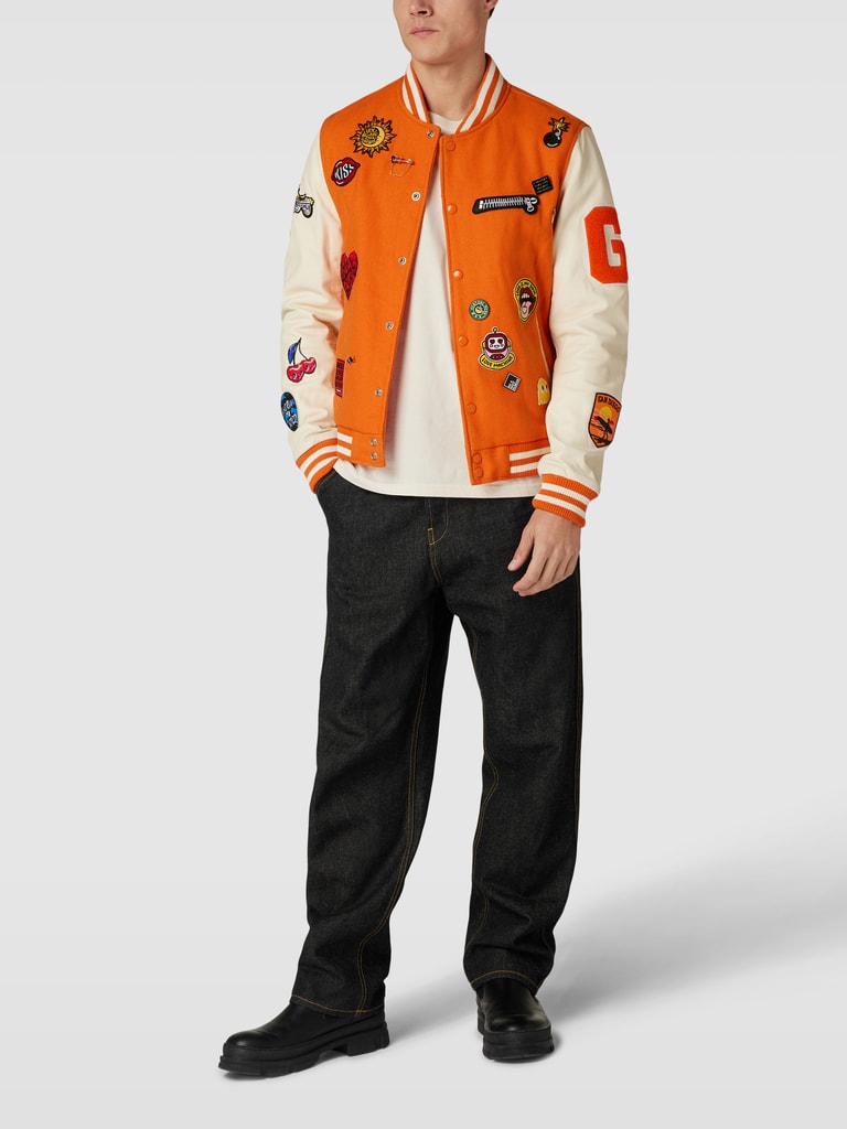 GOOSECRAFT College-Jacke mit Motiv-Patches Modell 'Kaya' (orange ...