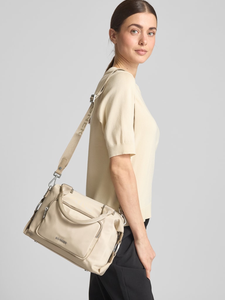 BOGNER Handtasche mit Label-Applikation Modell 'KLOSTERS SOFIE' (stein ...