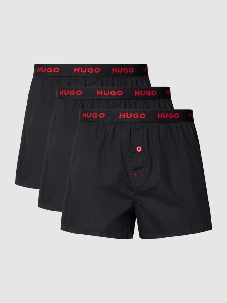 HUGO Boxershorts mit Label-Bund im 3er-Pack (black) online kaufen