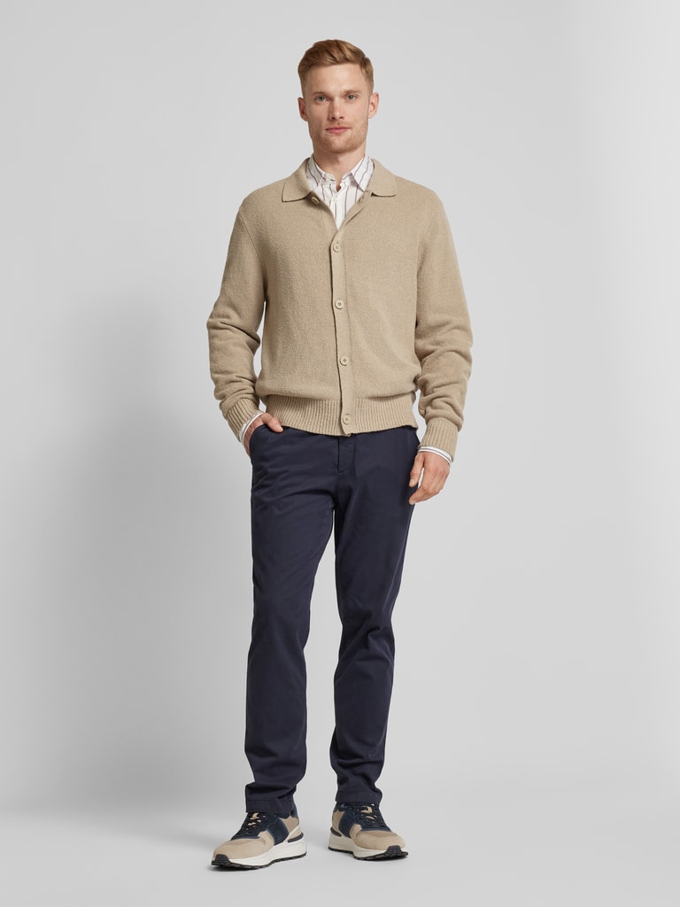 JAKE*S STUDIO MEN Gebreid jack met platte kraag, model in steengrijs ...