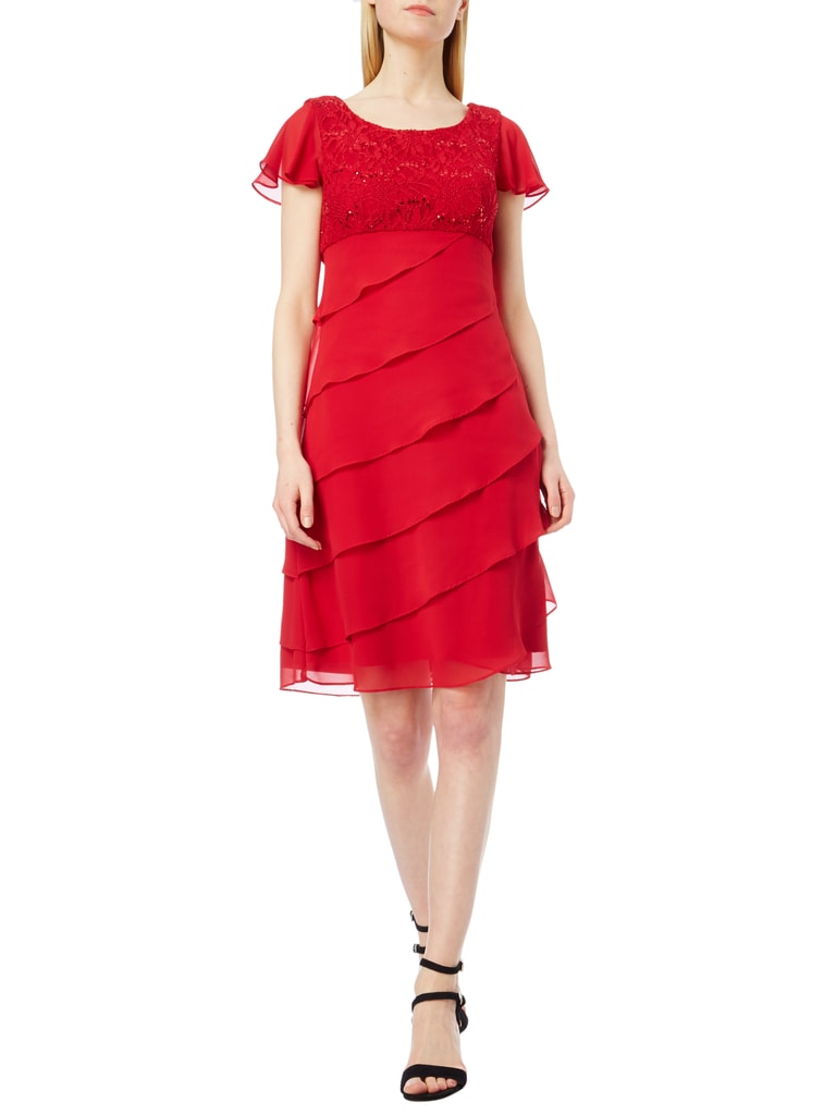 Christian Berg Cocktail Cocktailkleid mit Rockteil im Stufen-Look (rot ...