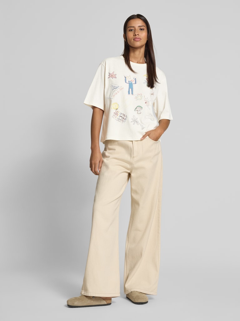 JAKE*S STUDIO WOMAN Oversized T-Shirt mit geripptem Rundhalsausschnitt ...