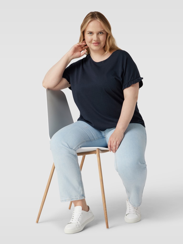 Vero Moda Curve PLUS SIZE T-Shirt mit Volantärmel Modell 'DANA' (marine ...