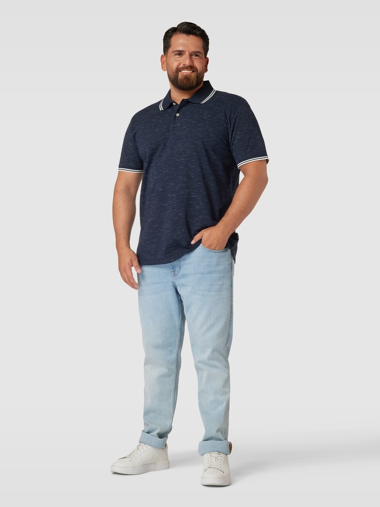 S.Oliver Plus PLUS SIZE Poloshirt mit Strukturmuster (marine) online kaufen