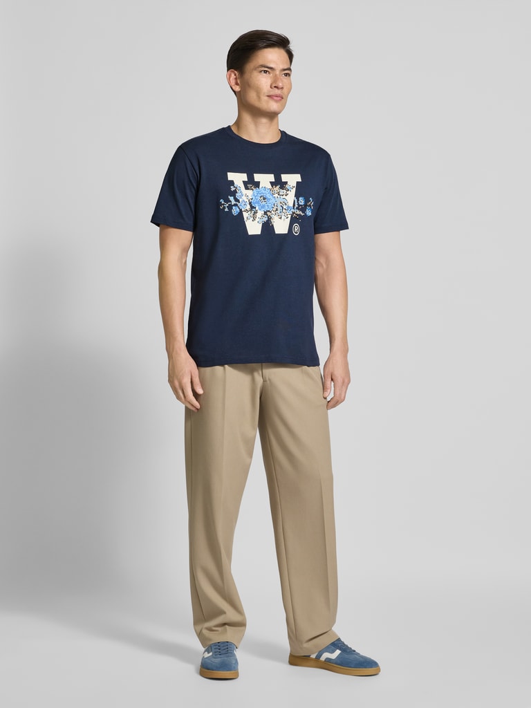 Wood Wood T-Shirt mit Motiv- und Logo-Print Modell 'Ace' (dunkelblau ...