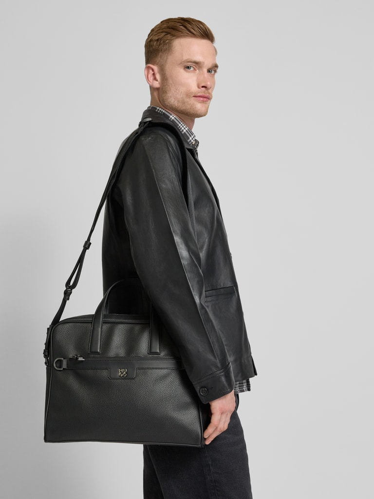 Kup online HUGO Torba na laptop z detalem z logo model ‘Nesh’ (czarny)