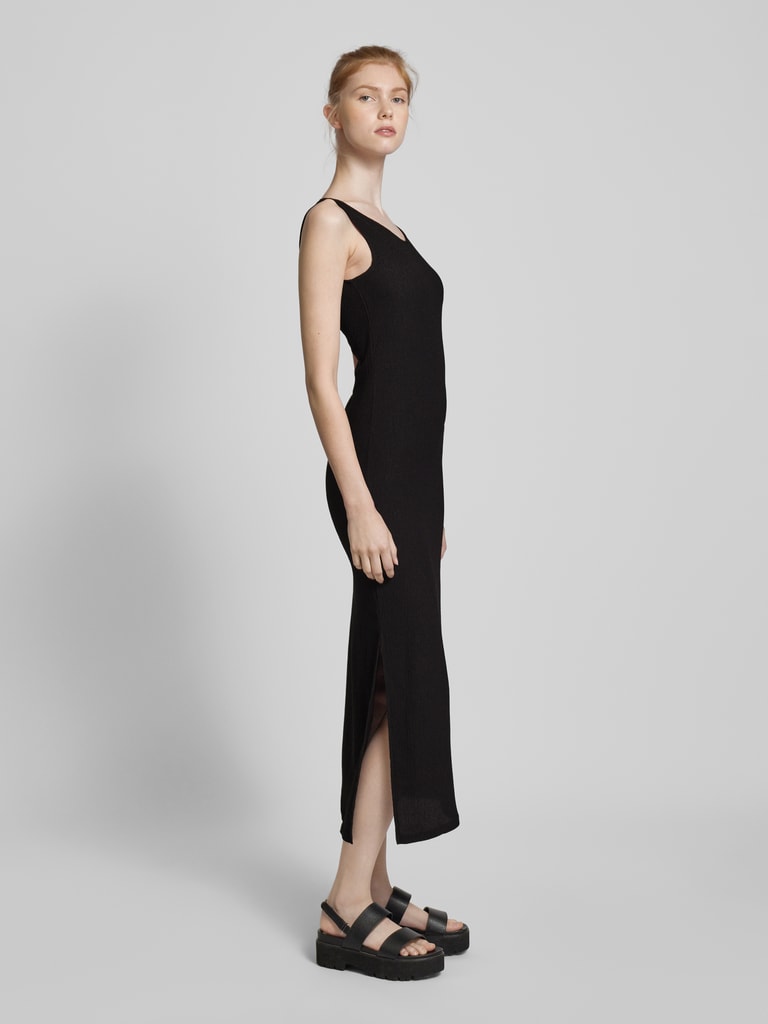 Pieces Midikleid mit Strukturmuster Modell 'LUNA' (black) online kaufen