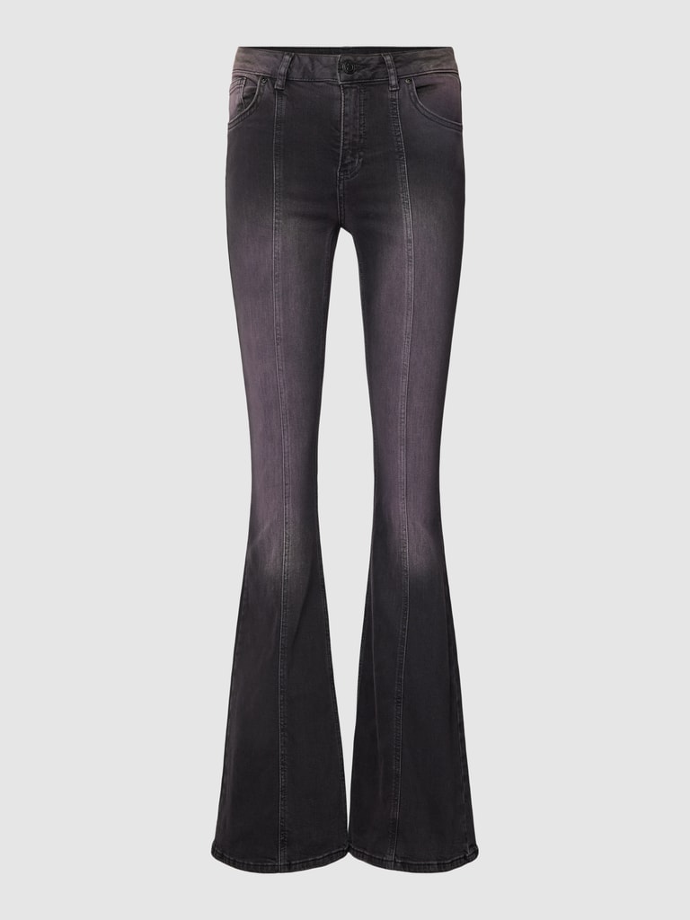 REVIEW Bootcut jeans in washed-out-look, model 'FLARE' in zwart online ...