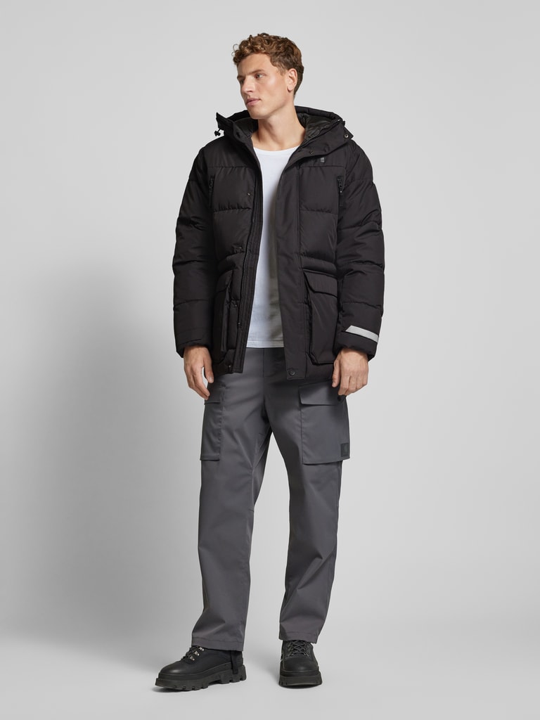Helly Hansen Gewatteerd jack met labelprint, model 'REINE' in zwart ...
