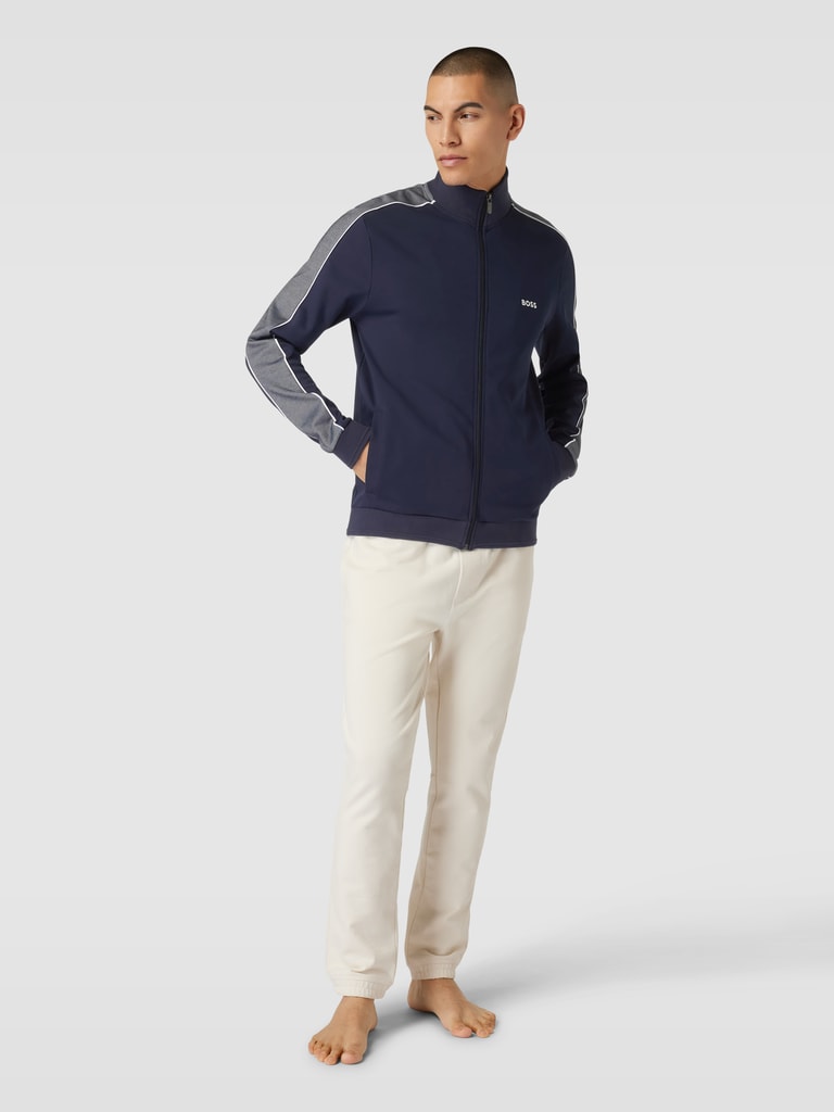 BOSS Sweatjacke mit Label-Stitching Modell 'Tracksuit' (marine) online ...