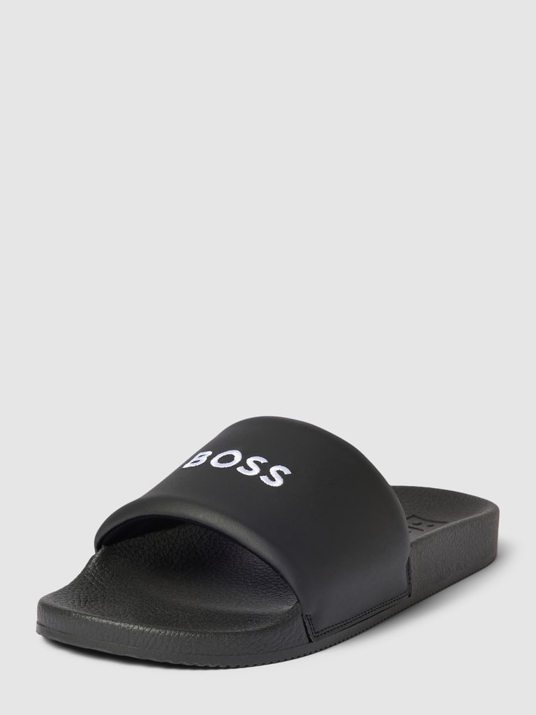 BOSS Slides mit Label-Stitching Modell 'Reese' (black) online kaufen