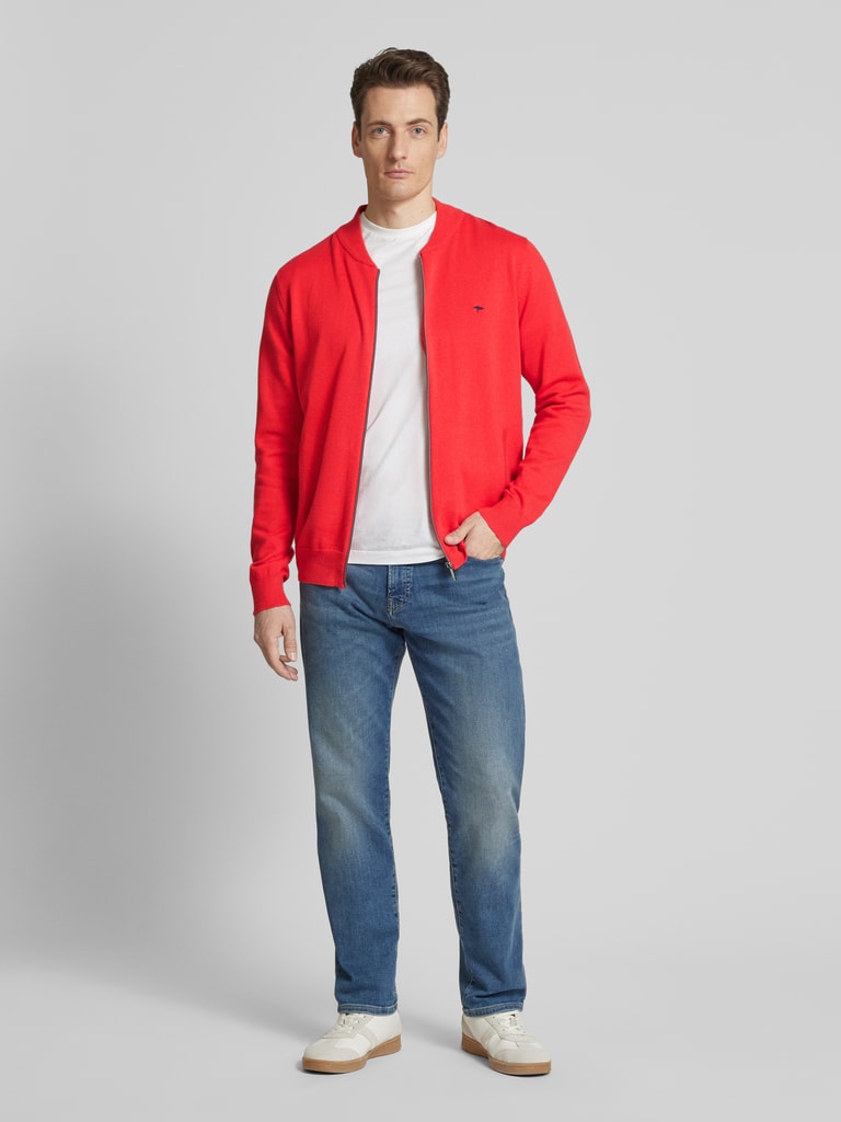 Fynch-Hatton Cardigan mit Label-Stitching (rot) online kaufen