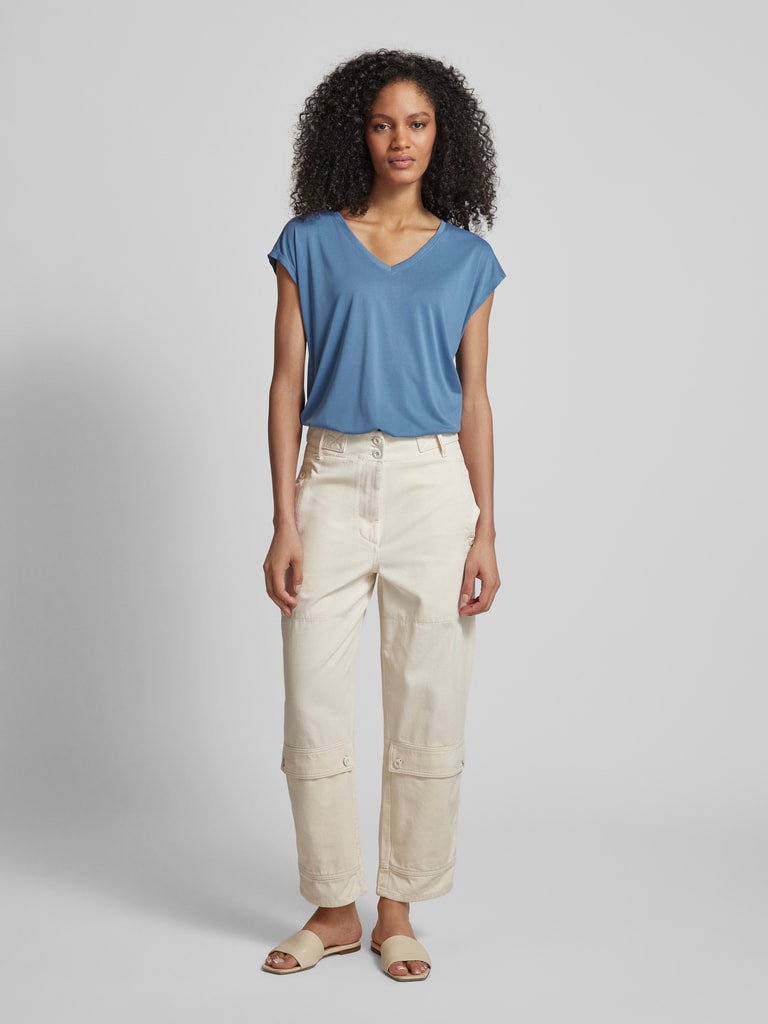 Vila T-Shirt mit tiefem V-Ausschnitt Modell 'Vimodala' (ocean) online ...