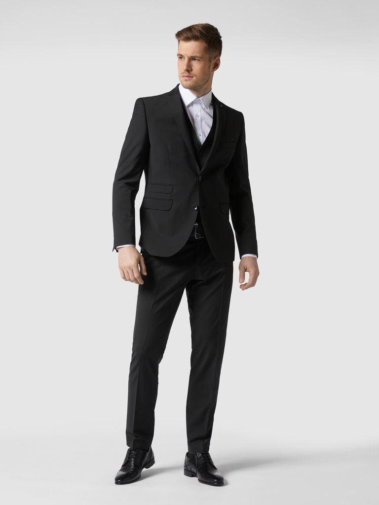 CG - Club of Gents Broek met steekzakken opzij, model 'Cedric' in zwart ...