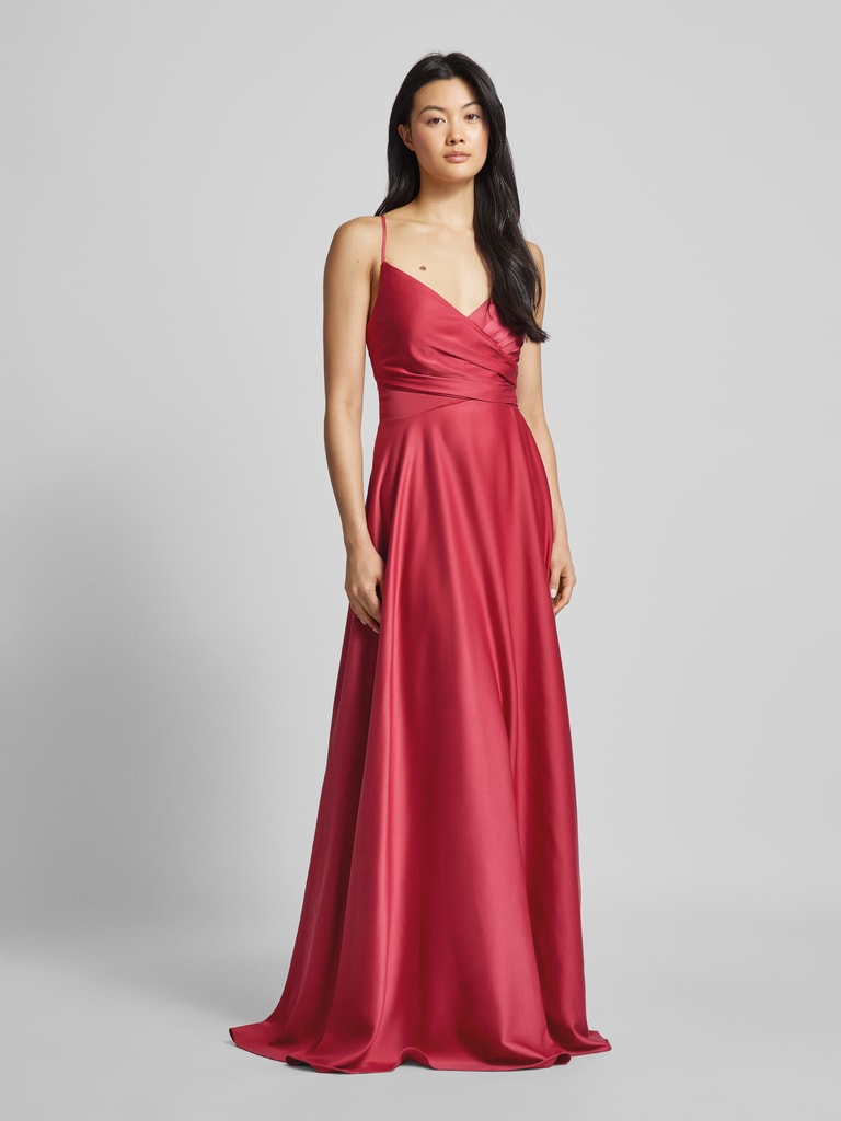 Jake*s Cocktail Abendkleid in Wickel-Optik (hellrot melange) online kaufen