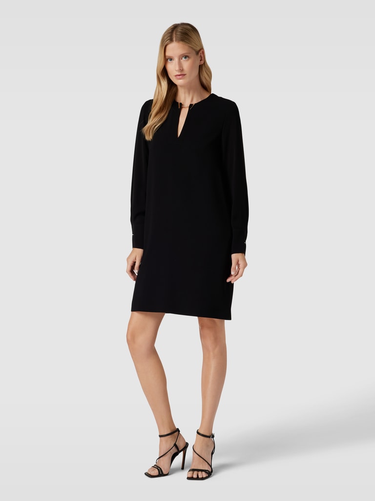 Max Mara Studio Knielanges Kleid mit Schlüsselloch-Ausschnitt Modell 'QUAI' (black) online kaufen