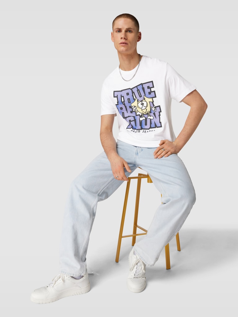 TRUE RELIGION T-Shirt mit Label-Motiv-Print Modell 'RELAXED OMBRE SHOEY ...