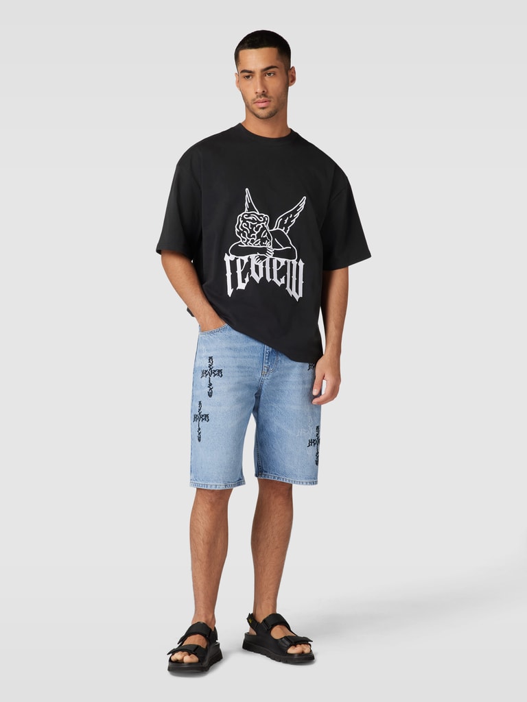 REVIEW Oversized T-Shirt mit ANGEL Logo Print (black) online kaufen